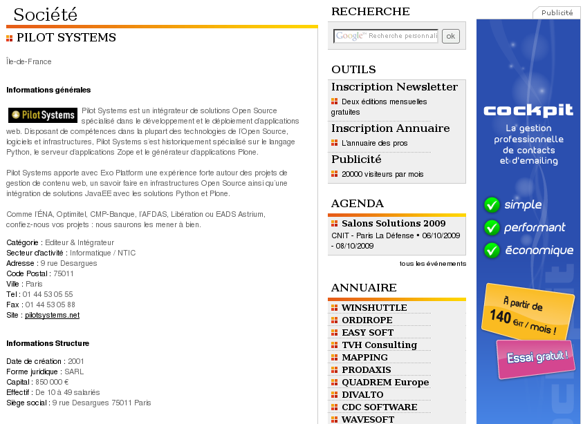 Pilot Systems sur ERP-infos — Pilot Systems
